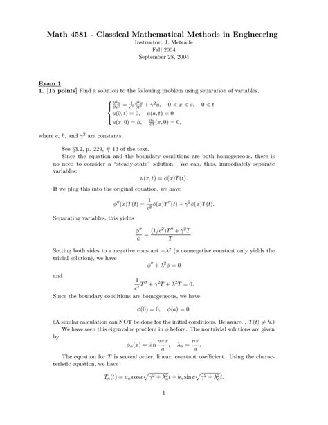 4 questions with solutions for mathematics of engineering math 121b