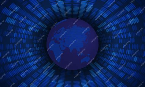 세계 회로판 미래 기술 배경 프리미엄 벡터