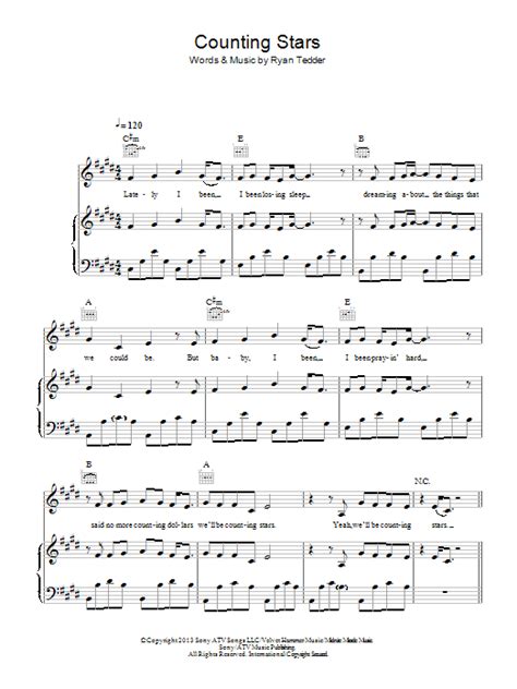 Onerepublic Counting Stars Chords