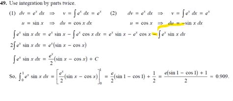 Intergration By Parts Cant Understand Why This Is A Negative And Not