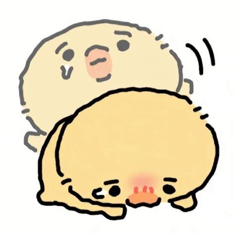 委屈巴巴的可爱团子，让人看了忍不住心疼 Byoari 厚嘴唇小黄鸡表情包表情包图片动图 求表情网 斗图从此不求人