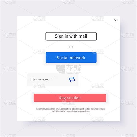 现代uiux创建帐户。登录表单的网站材料设计模板。注册和登录表单页面。用户友好的设计材料。矢量图