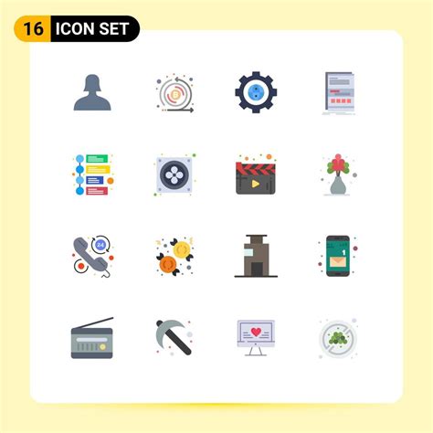 16 Universal Flat Colors Set For Web And Mobile Applications Advertisement Page Cogwheel
