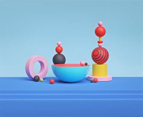 Premium Photo Creative Abstract Geometric Primitive Shapes Surreal