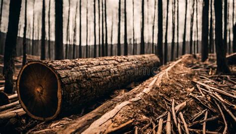 Deforestation Consequences Timber Cut And Landscapes Stock Illustration