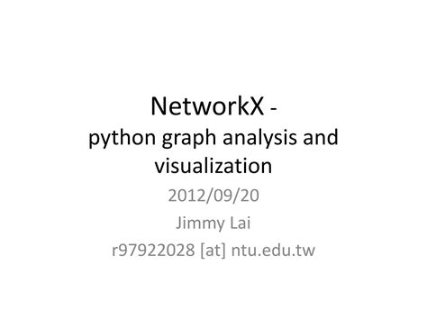 Networkx Python Graph Analysis And Visualization Pyhug Pdf