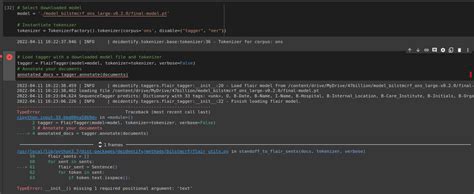 Typeerror Init Missing Required Positional Argument Text While Loading The Model