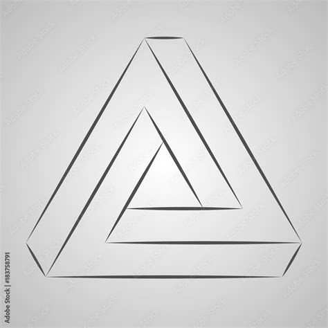 Sketch Paradox Triangle Vector Trigon Penrose Shape On Gray
