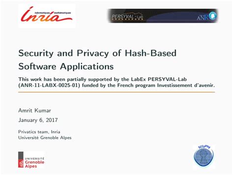 Ppt Security And Privacy Of Hash Based Software Applications This Work Powerpoint