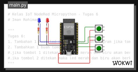 Kelas IoT NodeRed Micropython Tugas 6 Wokwi ESP32 STM32 Arduino Simulator