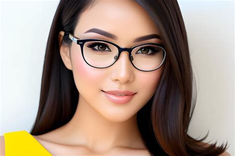 Premium Ai Image Beautiful Woman Wearing Eye Glasses Fashion Girl