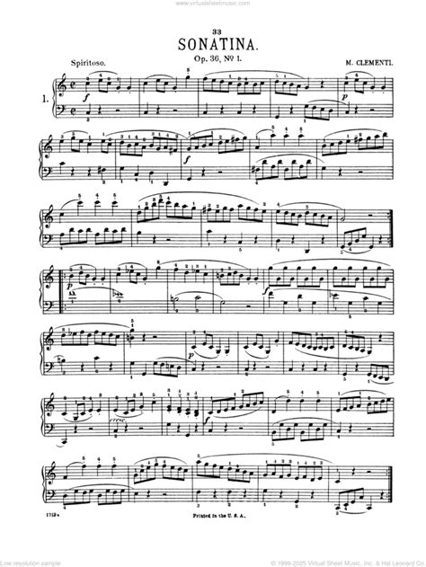 Sonatina In C Major Op No Sheet Music For Piano Solo