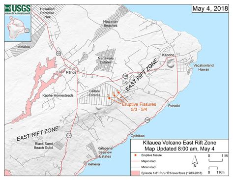 Where Is Kilauea Volcano Map Volcano Erupt