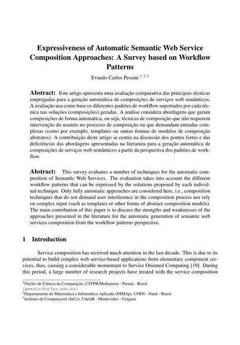 Pdf Expressiveness Of Automatic Semantic Web Service Composition Approaches A Survey Based On