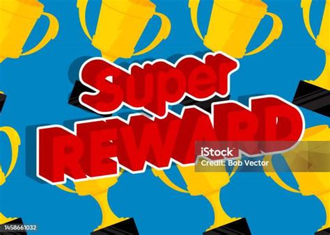 슈퍼 보상 텍스트가 있는 트로피 컵 수상 수상 배경 벡터 삽화 1위에 대한 스톡 벡터 아트 및 기타 이미지 1위 2 위 상 종류 3위 Istock