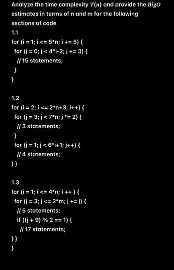 Answered Analyze The Time Complexity Tn And Provide The Bigo