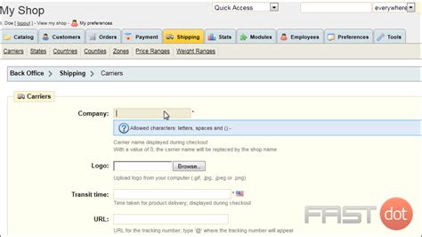 Configure Shipping Methods In Prestashop