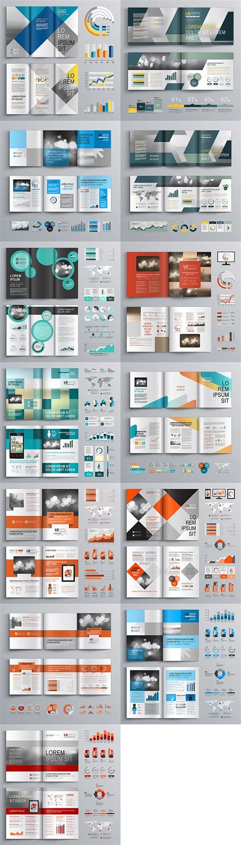 企业商务商业三折页画册图册数据图表单页创意海报素材设计模板 淘宝网 花瓣网