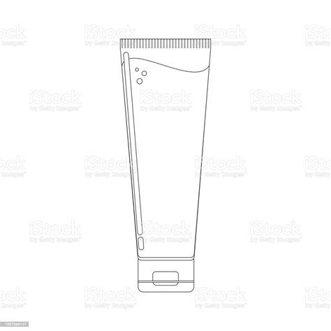 흰색 배경에 격리 된 화장품 소프트 패키징 병 선형 아이콘 얇은 검은 색 선 사용자 정의 일러스트 벡터 건강관리와 의술에 대한