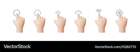 3d Hand Pointing Forefinger Gesture Icons Vector Image