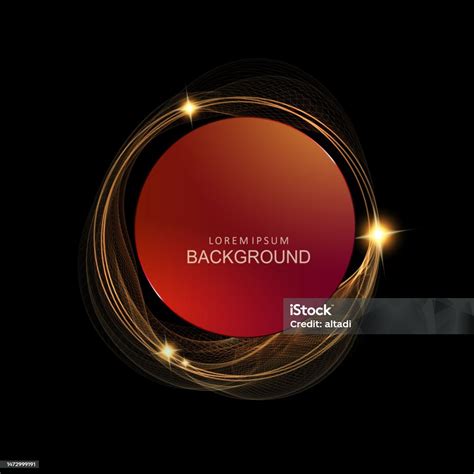 금색 테두리가 있는 빨간색 원형 프레임 작은 물결 모양의 투명 패턴 1위에 대한 스톡 벡터 아트 및 기타 이미지 1위 가장자리 곡선 Istock