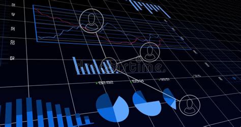 Displaying Financial Data Analysis With Graphs Charts And Network Connections Animation Stock