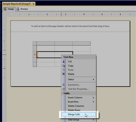Reporting Services How Do You Merge Vertically Adjacent Tablix Cells
