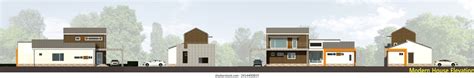 Twostory Modern House Elevation Illustration Stock Illustration 2414400819 Shutterstock