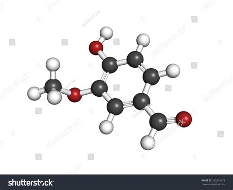 Vanillin Vanilla Extract Molecule Chemical Structure Stock Illustration 130245578