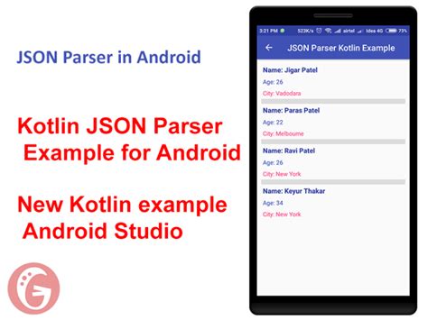 Kotlin Json Parser Example For Android Galleonsoft