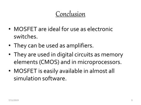 Simulation Using Orcad Pspice Of Mosfet Input And Output Characteristics And Its Application