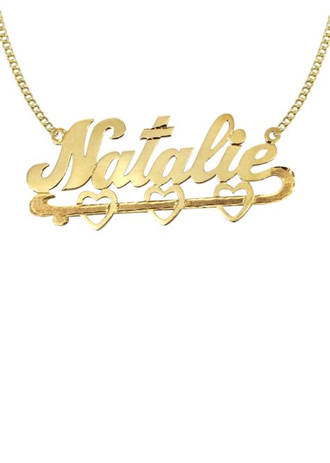 Gold Name Necklace Gold Name Plate Necklace Frostnyc Tagged