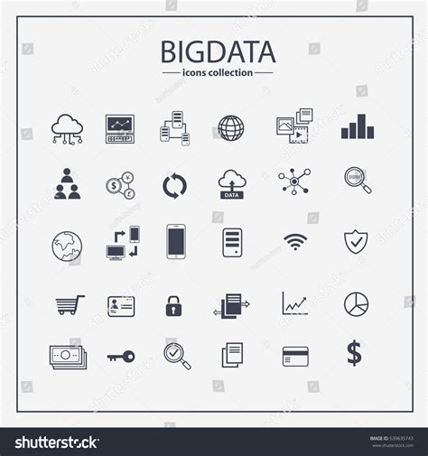 Big Data Icon Set Data Analytics 스톡 벡터사용료 없음 639635743 Shutterstock