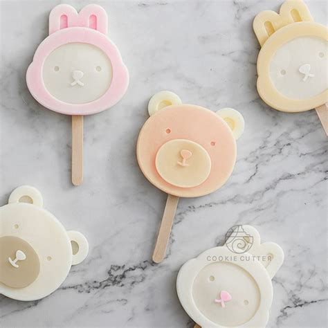 Badu Bg 1 бр Силиконови формички за сладолед шоколадова форма форма на мечка заек животни