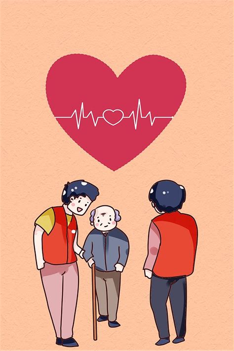 健康卡通老人背景图片 健康卡通老人背景素材图片 千库网