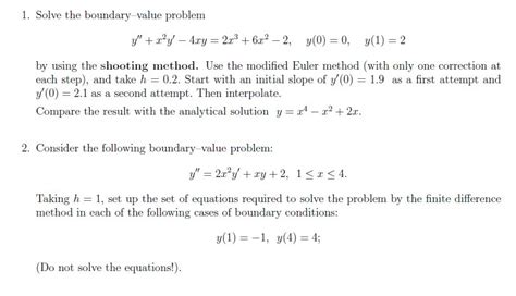 Solved 1 Solve The Boundary Value Problem Y Xy 4xy