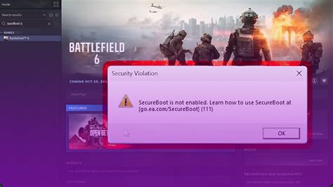 Annoying Secure Boot Is Not Enabled Error In Battlefield 6 Heres