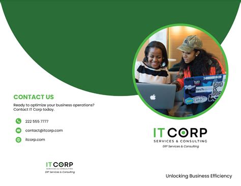 Free It Erp Services And Consulting Company Profile Digital Brochure Template To Edit Online