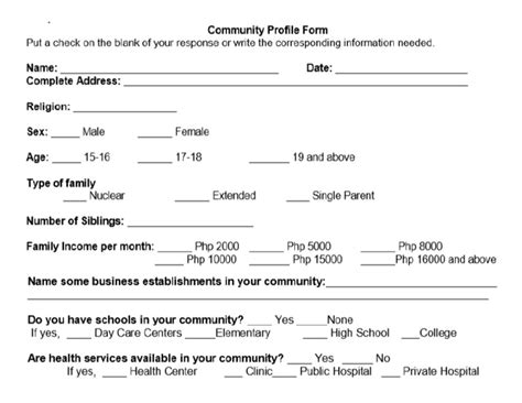 Community Profile Form Pdf