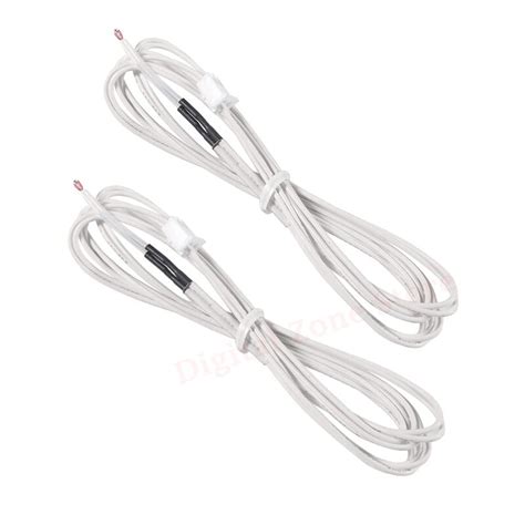2 Packs 100k Ohm Ntc 3950 Thermistor Sensor With 1m Cable For Creality Ender 3 Ender 3 Pro Cr