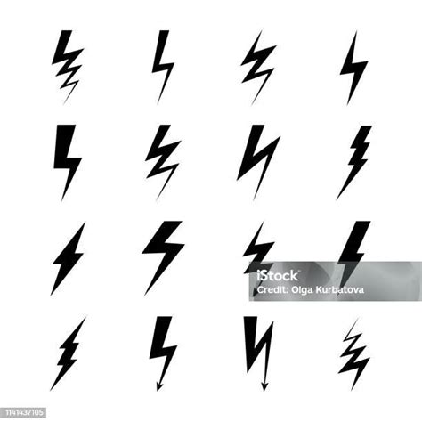 번개 화살 아이콘입니다 천둥 플래시 빛 전원 전기 번개 속도 화살표 전압 스트라이크 전기 즉시 벡터 세트 개념에 대한 스톡 벡터 아트 및 기타 이미지 Istock