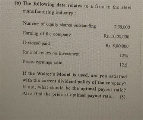 solved b ﻿the following data relates to ﻿a firm in ﻿the