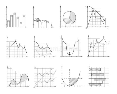 Chart Graph Vector In Doodle Style Approximation Statistics Financial Chart Stock Vector