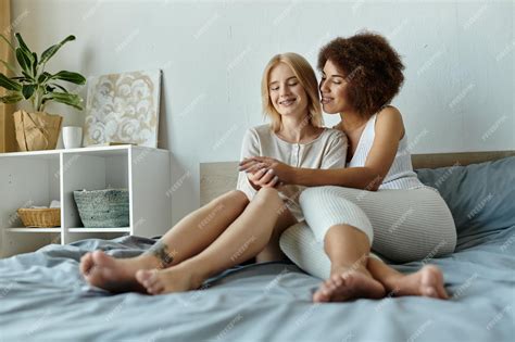 Premium Photo Cozy Moments A Lesbian Couple Intimate Home Embrace