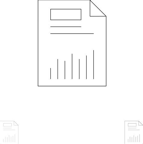Document Business Chart Finance Graph Paper Statistics Bold And Thin Black Line Icon Set