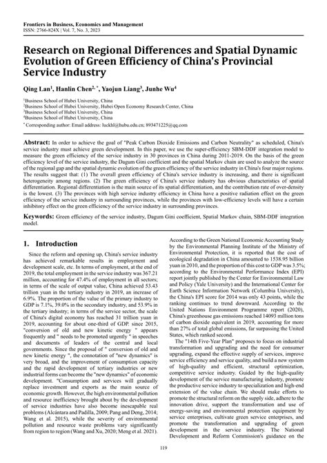 Pdf Research On Regional Differences And Spatial Dynamic Evolution Of Green Efficiency Of