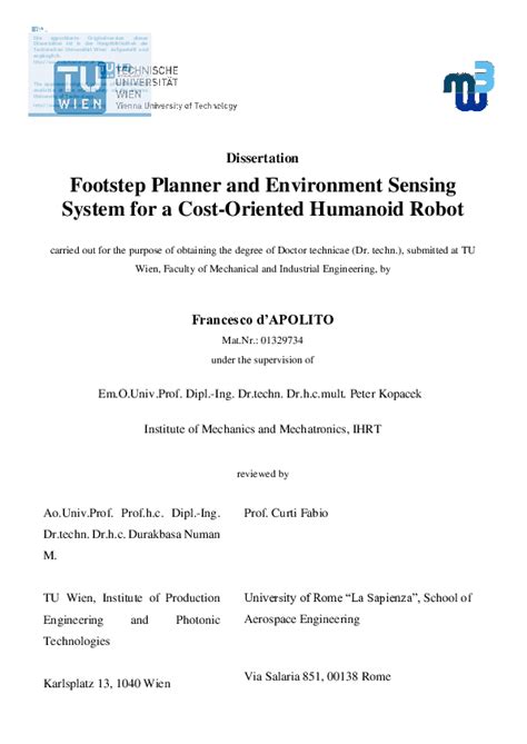 Pdf Footstep Planner And Environment Sensing System For A Cost Oriented Humanoid Robot