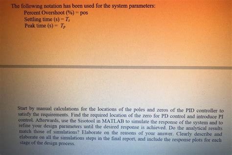 B Design A Pid Controller Via Root Locus To Satisfy