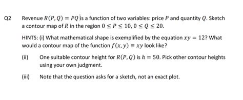 Solved 2 Revenue Rpqpq Is A Function Of Two Variables