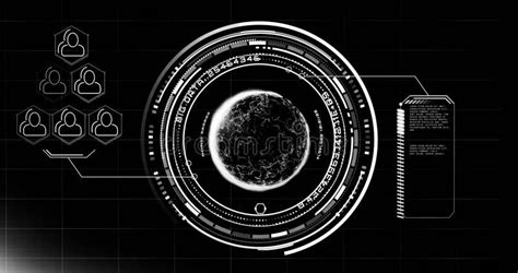 Animation Of Globe With Icons And Data Processing Over Black Background Stock Video Video Of